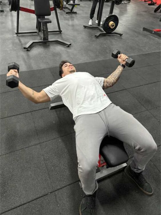 ᐈ Cómo hacer Aperturas de Pecho con Mancuernas en Banco Plano【⚡️】Vídeo ...